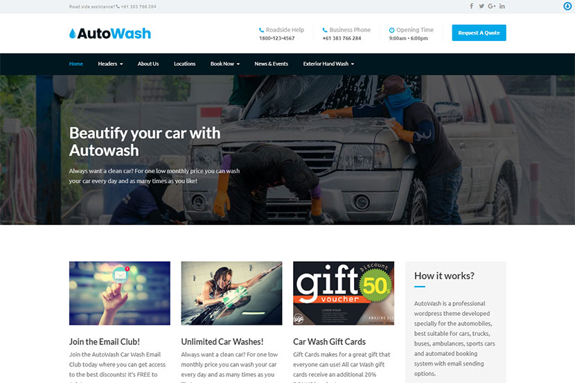 Car Wash and Repair WordPress Themes - WP Daddy