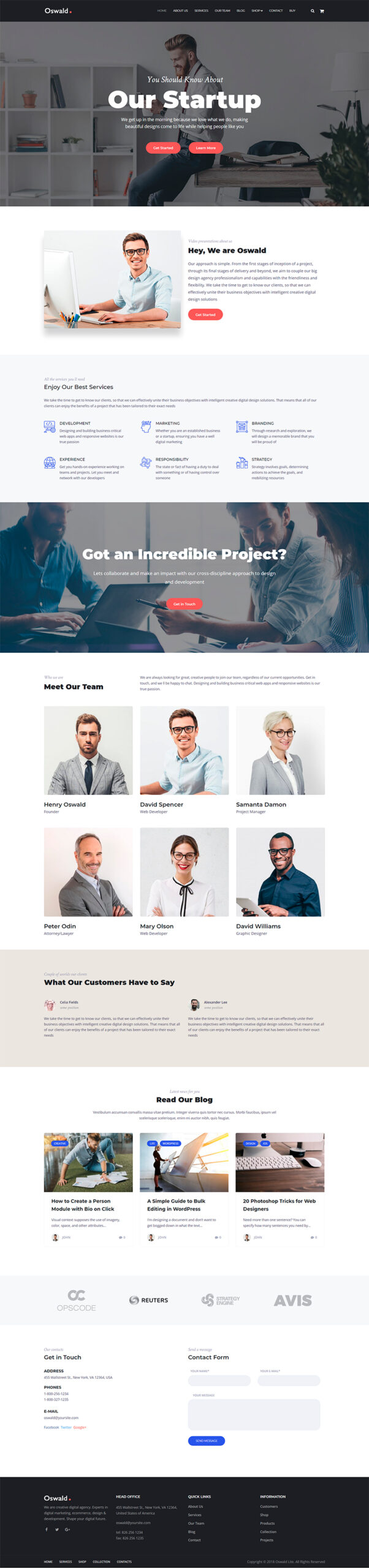 oswald lite homepage – WP Daddy