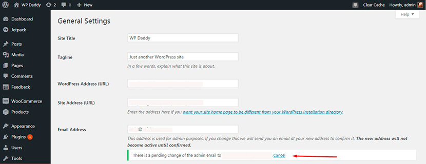 How To Change The Admin Email In WordPress WP Daddy