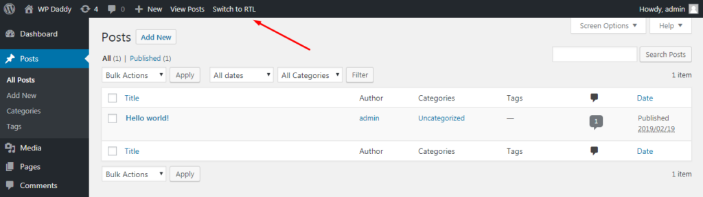 How to Enable RTL Mode in WordPress - WP Daddy