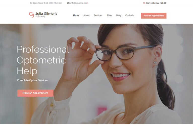 Optometry, Optics and Glasses WordPress Themes - WP Daddy